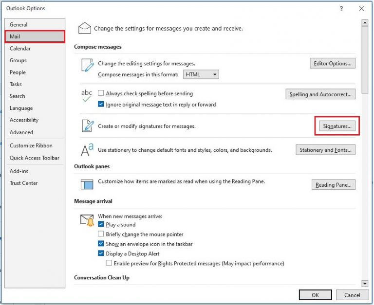 How To Create Or Edit An Outlook Signature - Project IOT